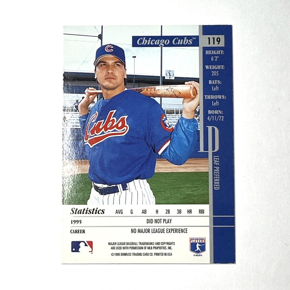 Robin Jennings #119 Donruss Preferred Leaf 1996 MLB Baseball Chicago ...