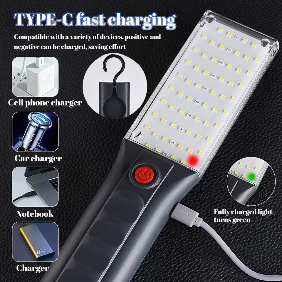Rechargeable LED COB Work Light Mechanic Flashlight Lamp Magnetic Super ...
