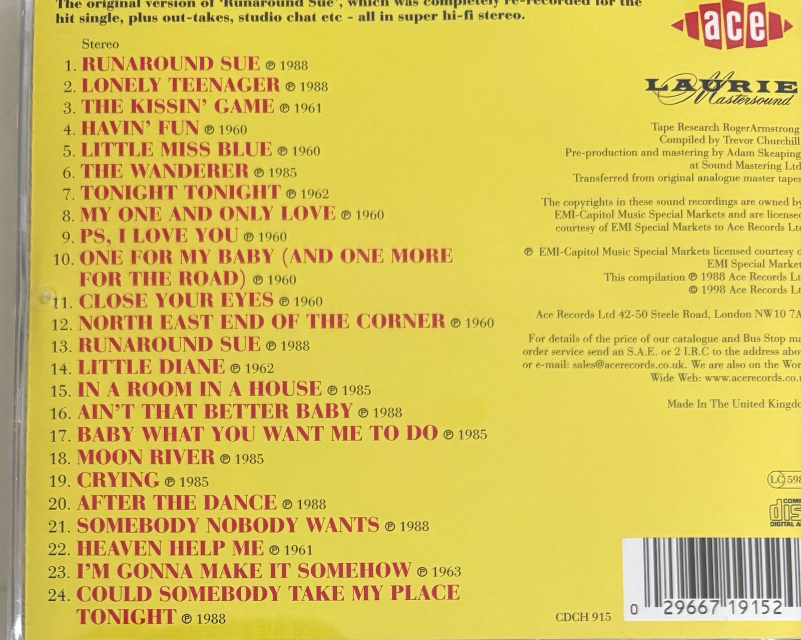 Runaround Sue: the Best of the Rest by Dion (CD, 1989) for sale online ...