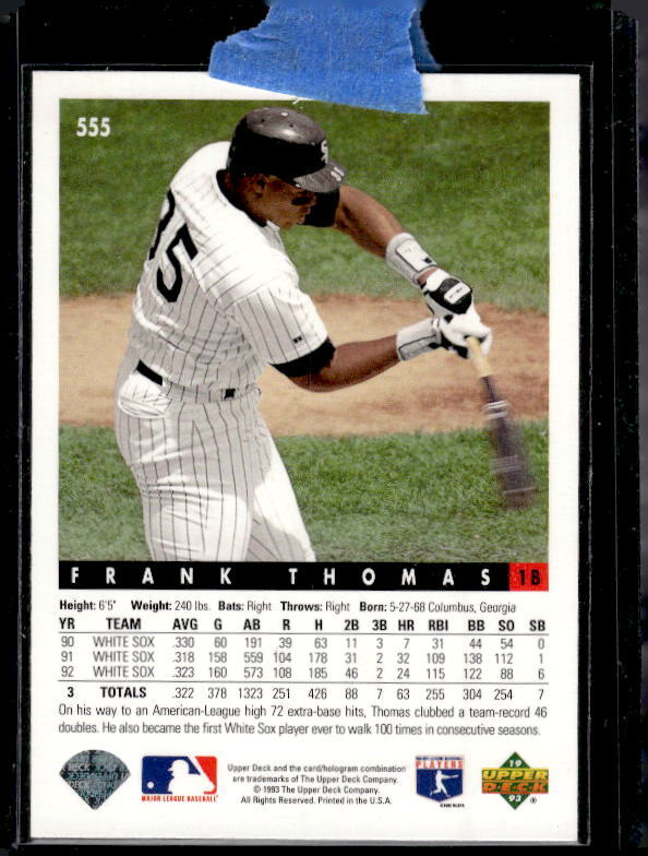 1993 Upper Deck #555 Frank Thomas | eBay