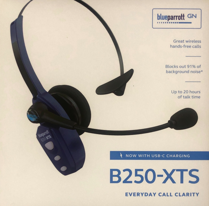 Blue Parrot B250-XTS USB-C Bluetooth Wireless Trucker Headset VXI Phone ...