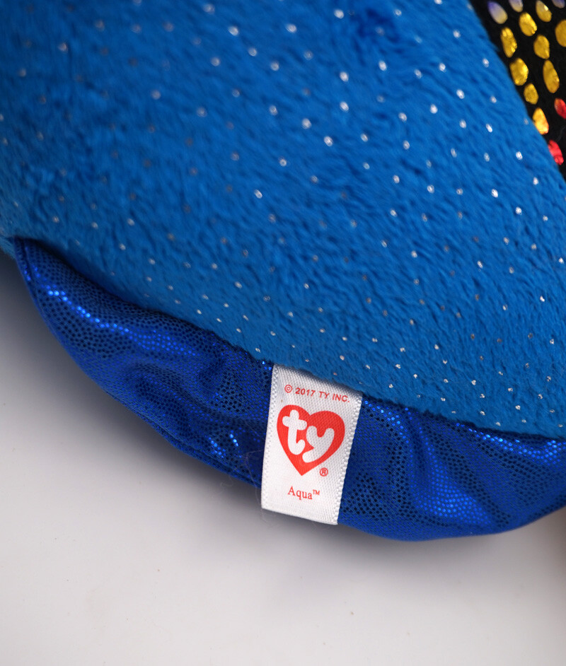 23cm Aqua Royal Blue Fish Plush Soft Toy Ty Beanie Boo's Collection ...