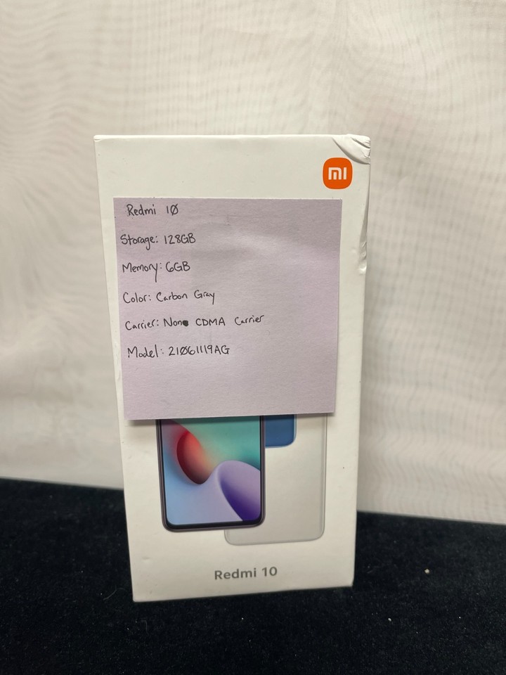 Xiaomi Redmi 10 21061119AG Carbon Gray 128GB Storage 6GB RAM Android ...