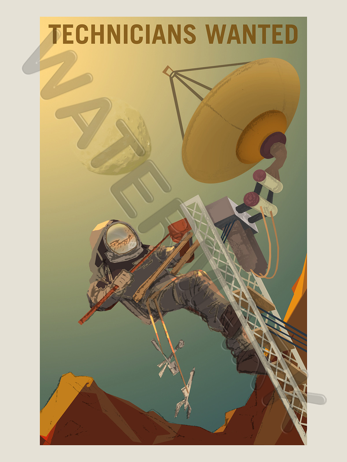 NASA POSTER SPACE EXPLORATION JOB ADVERT TECHNICIANS ART PRINT HP3822 ...