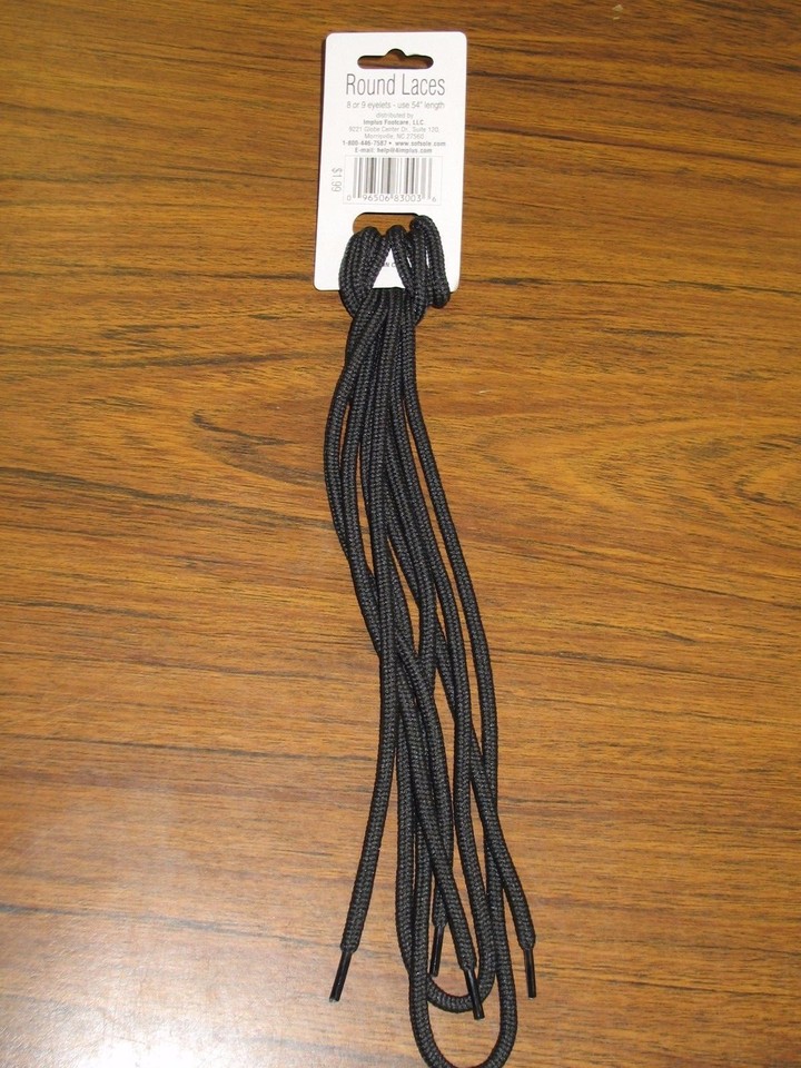 SOF SOLE Black 54" Dog Bone Round Shoe Laces #83003 NEW | eBay