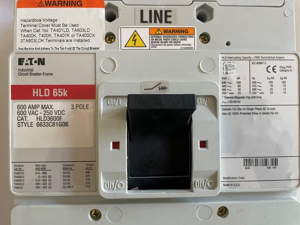 Eaton HLD3600F - HLD3400 - 3P 400 Amp | eBay