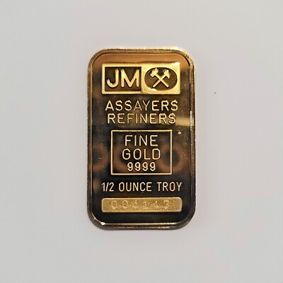 1/2 oz Johnson & Matthey JM 9999 Gold THE TROJAN BAR 1979 Horse Vintage ...