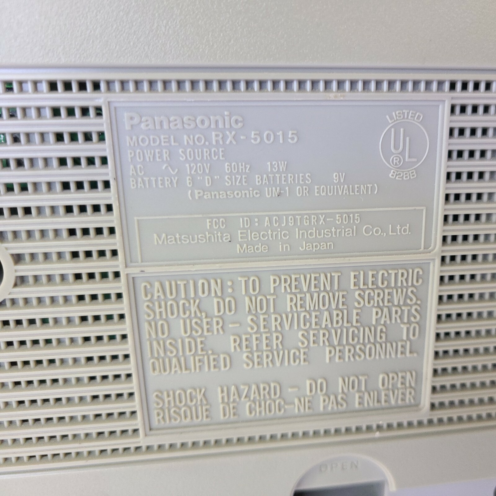 VTG Panasonic RX-5015 Stereo Cassette Boombox Radio Work Tape Doesn't ...