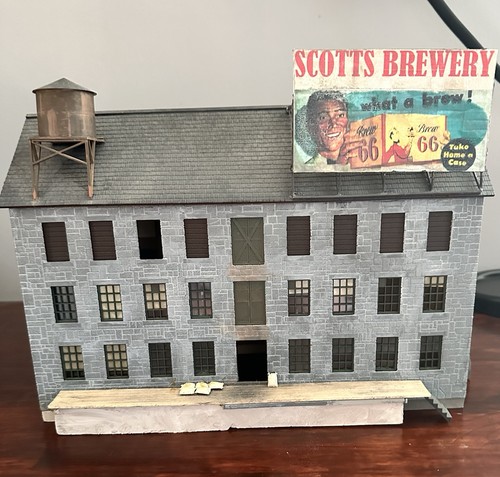Vtg HO Scale Scratch Built Wooden Brewery Weathered Train Room Fine ...