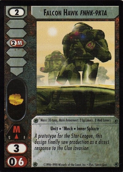 Battletech CCG: Falcon Hawk (FNHK-9K1A) [Ungraded] from set Commander's ...