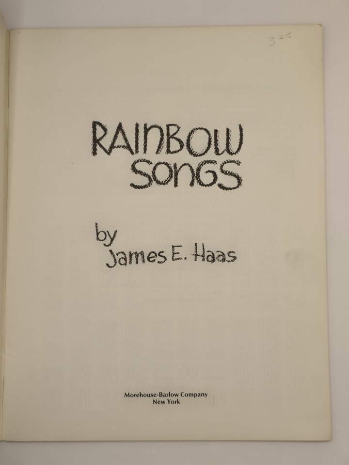 RAINBOW SONGS-By James E. Haas-Music-Song Book-1975-Morehouse Barlow Co ...