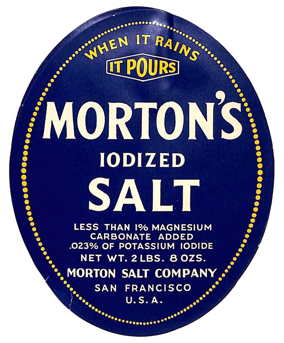 Morton Salt Label Morton Salt Brandclub Morton Iodized Salt,