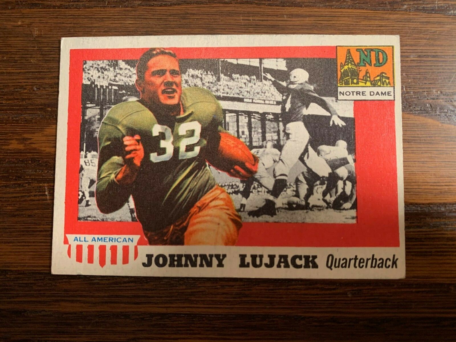 1955 TOPPS ALL AMERICAN #52 JOHNNY LUJACK NOTRE DAME FOOTBALL CARD NM ...
