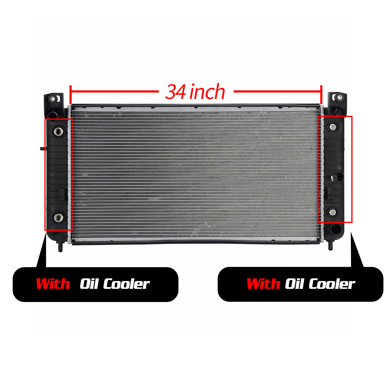 2370 34inch Radiator Fit for Silverado 1500 2500 Suburban Tahoe 4.8L 5 ...