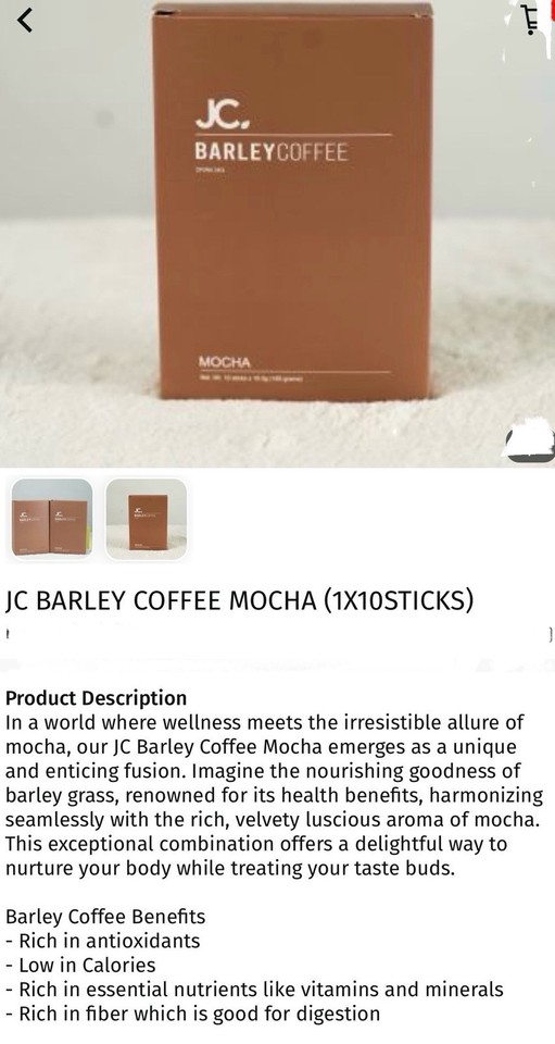 ORGANIC BARLEY COFFEE MOCHA (10sachet) | eBay UK