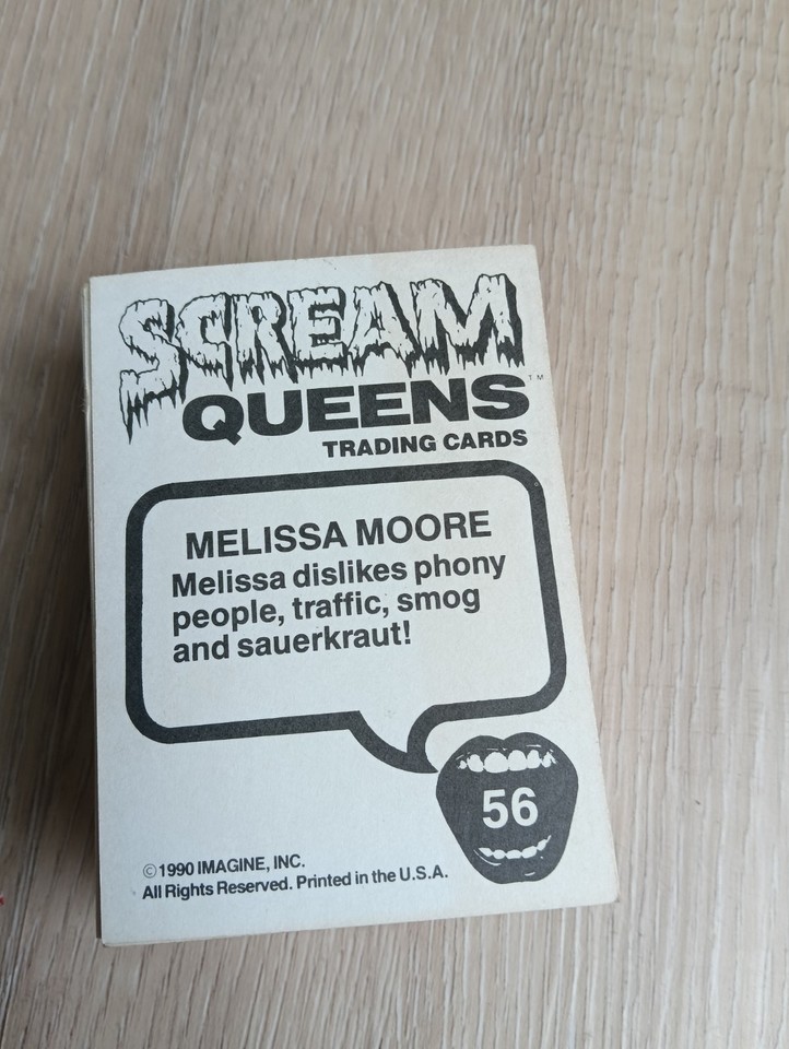 SCREAM QUEENS Trading Card SERIES 1 CARD SET Mint 1990 Complete Horror ...
