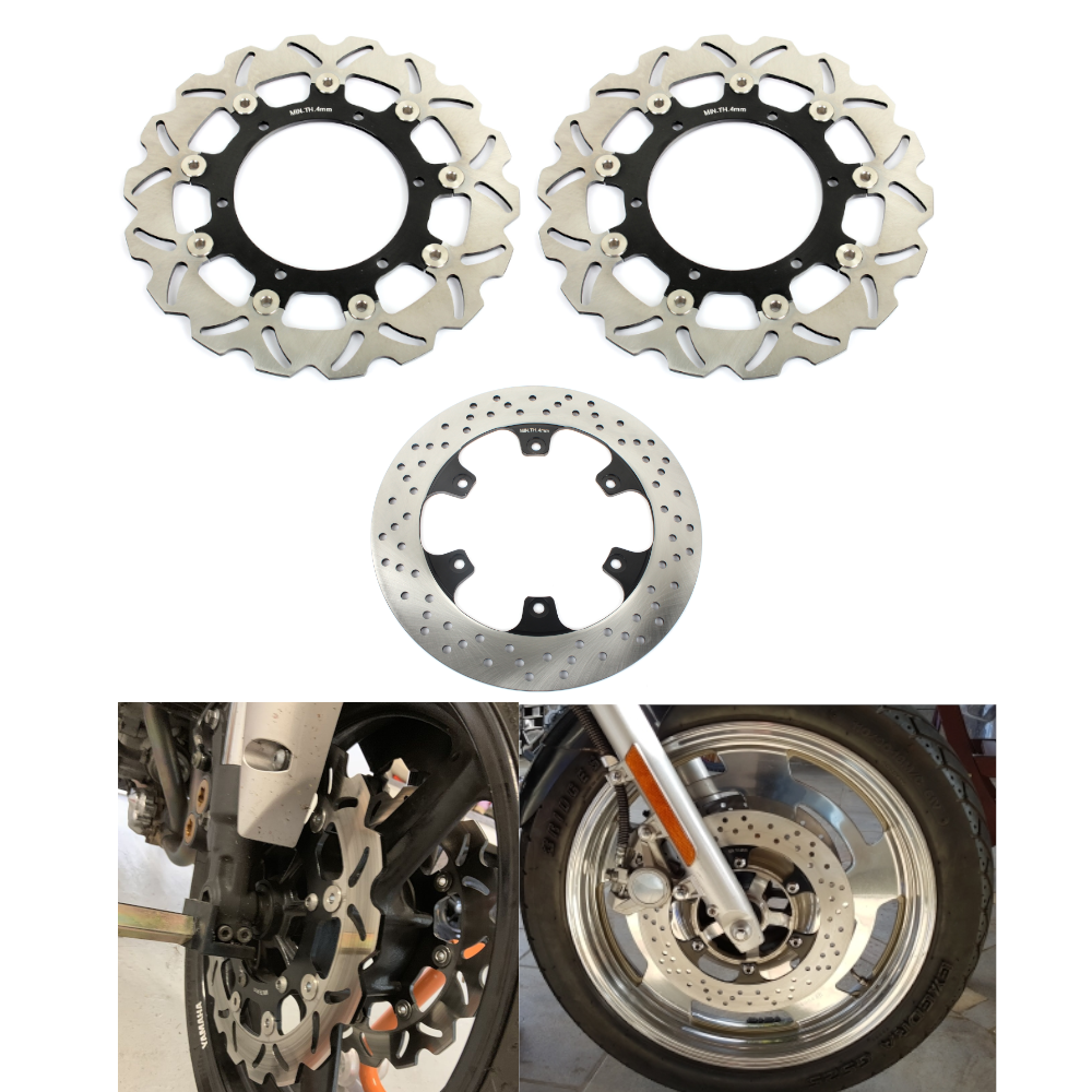 Front + Rear Brake Disc Rotors For Yamaha XV 1700 Road Star Warrior PC ...