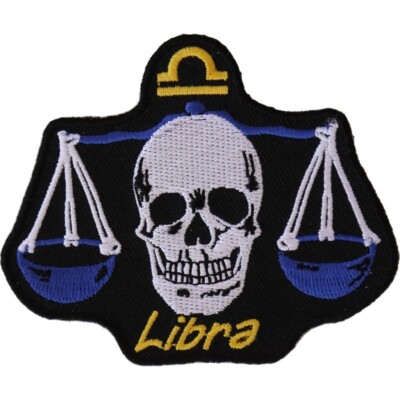 Libra Zodiac Sign Sew on Embroidered Patch Horror Medieval Goth Design ...