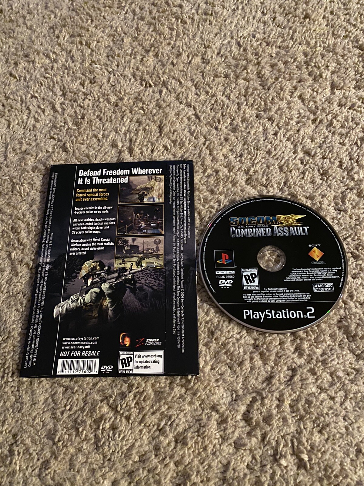 PlayStation 2 SOCOM: US Navy SEALs Combined Assault Demo Sony PS2 RARE ...