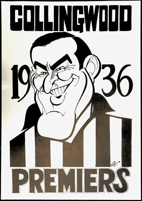 1936 Collingwood Premiers Weg Poster Phonse Kyne Magpies Premiership | eBay
