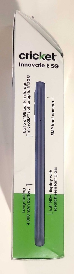 Cricket Innovate E 5G 6.6" HD 32Gb Prepaid Smart Phone w/Fingerprint ...