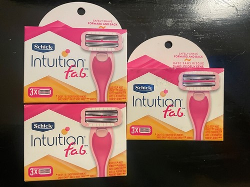 NEW Schick Intuition fab Lot of 3 Refills f.a.b forward and back 9 ...