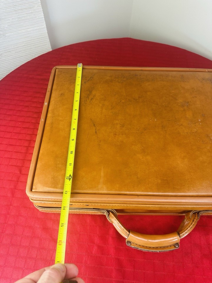 Vtg Hartmann Luggage Belting Leather Brown Briefcase Attaché Case 18.5 ...