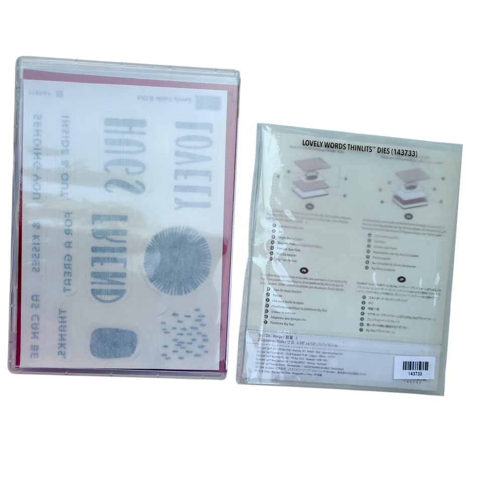 Stampin Up LOVELY INSIDE & OUT Stamp Set & LOVELY WORDS Thinlits Dies ...