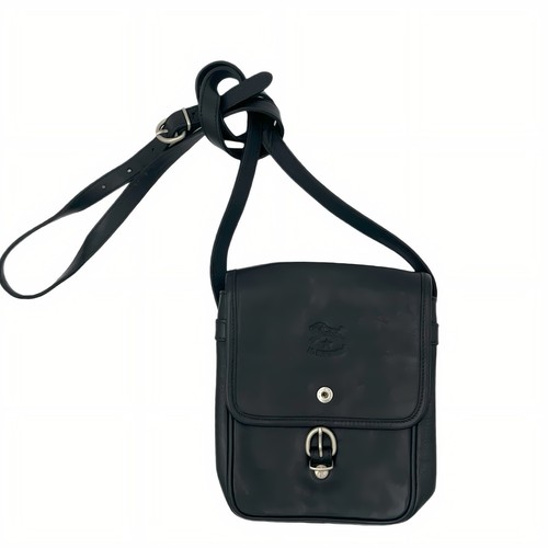 Il Bisonte Black Leather Crossbody Bag Small Italian Vintage Messenger ...