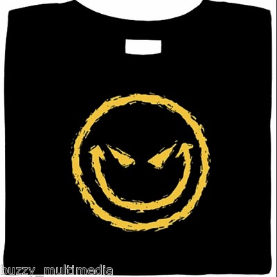 Evil Smiley Face Shirt, Goth, Devilish Grin, Wicked Cool, T-Shirt | eBay