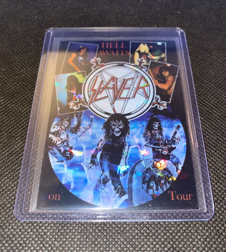 Slayer Hell Awaits Tour Holo Foil Refractor Mini Poster Card in top ...