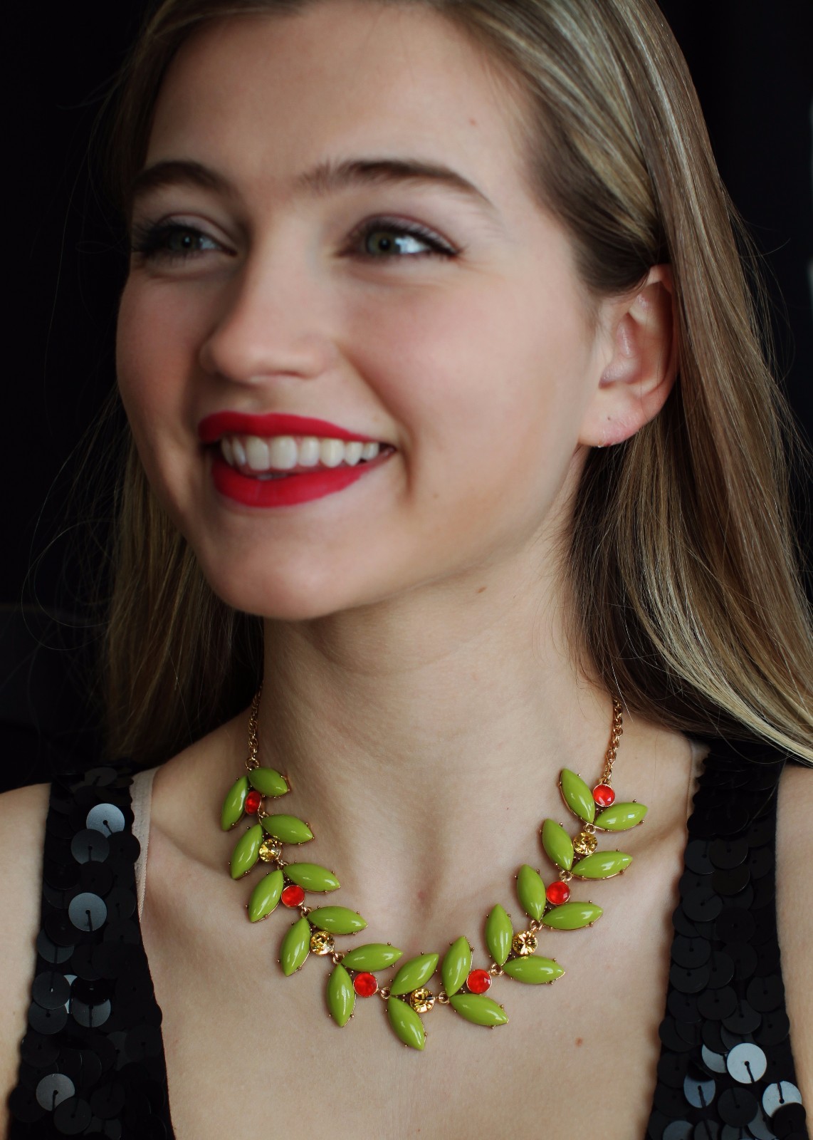 KATE SPADE VINE ENCHANTED GARDEN LEAVES CRYSTAL NECKLACE ENAMEL GREEN ...