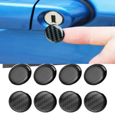 4Pcs 20mm Carbon fiber Car Lock Keyhole Sticker Decoration Protection ...