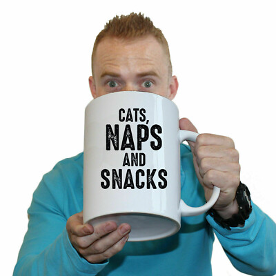 Cats Naps And Snacks - Funny Novelty Massive Large Giant Coffee 2 Litre ...