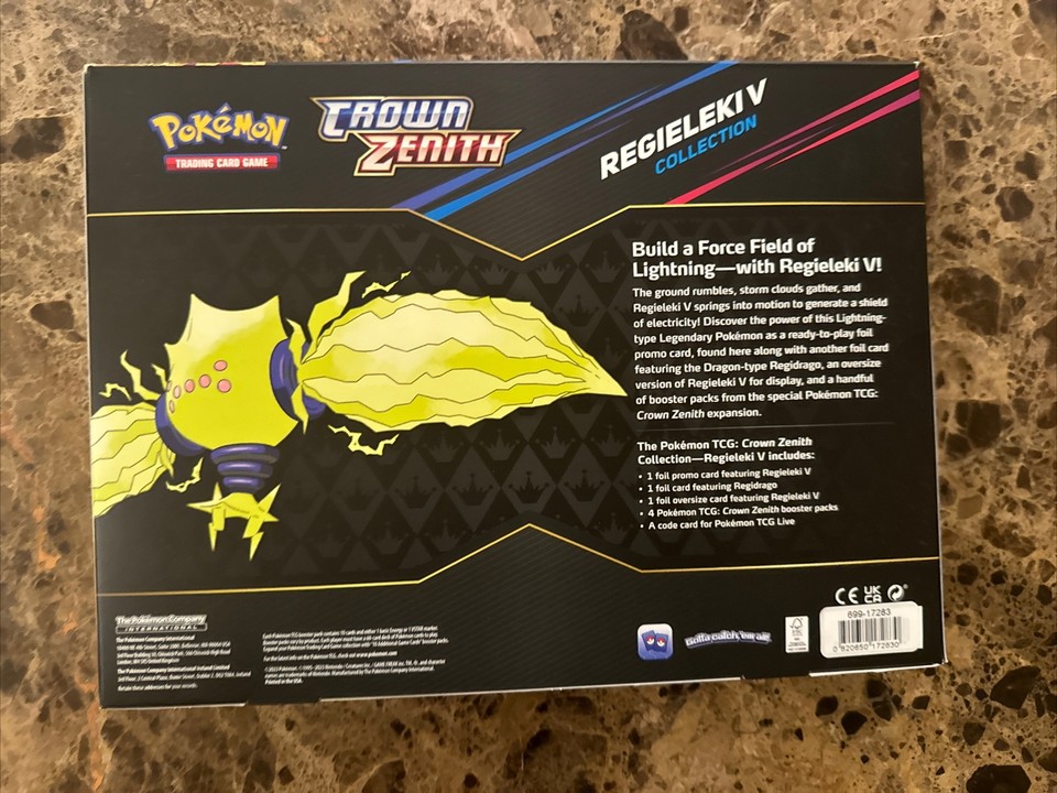 NEW SEALED Pokémon TCG Crown Zenith Regieleki V Collection Box Sword ...