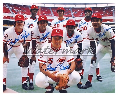 MLB 1970's Big Red Machine Starting 8 Rose Bench REPRINT Autograph 8 X ...