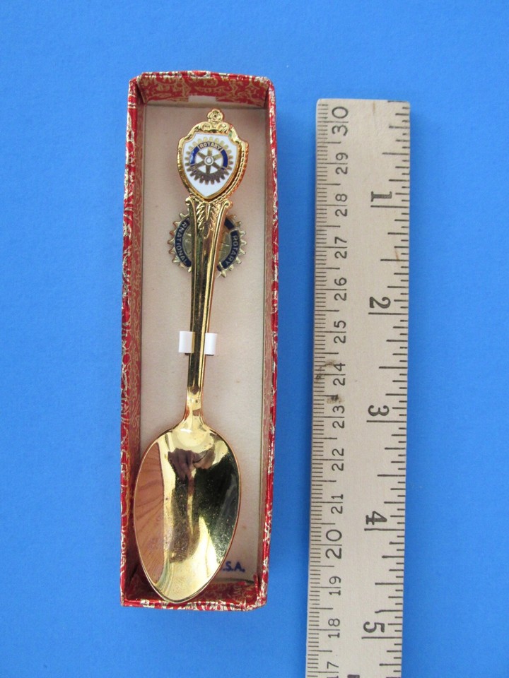 Vintage Rotary International Gold Tone Display Spoon MIB - Rare - Club ...