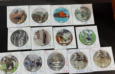 6th Print Full Set of All 13, 10 Cent AAFES Pogs 2005 printing | eBay