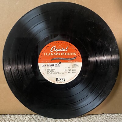 Rare 16” Transcription Record Jan Garber Capitol B 327 B 328 Ebay