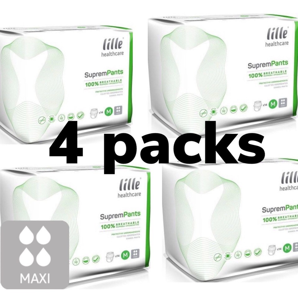Lille Supreme Incontinence Pants Maxi Medium LSPU0221 - 4 Packs of 14 ...