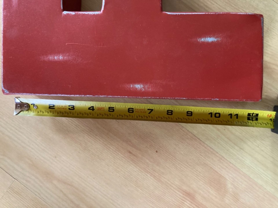 Large 11” Industrial Red Metal Letter "F Wall Decor by Foreside | eBay