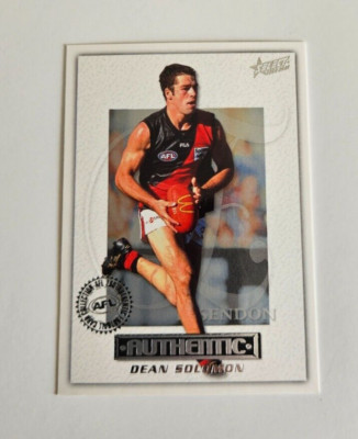 2001 AFL SELECT AUTHENTIC ESSENDON BOMBERS COMMON BASE CARD DEAN ...