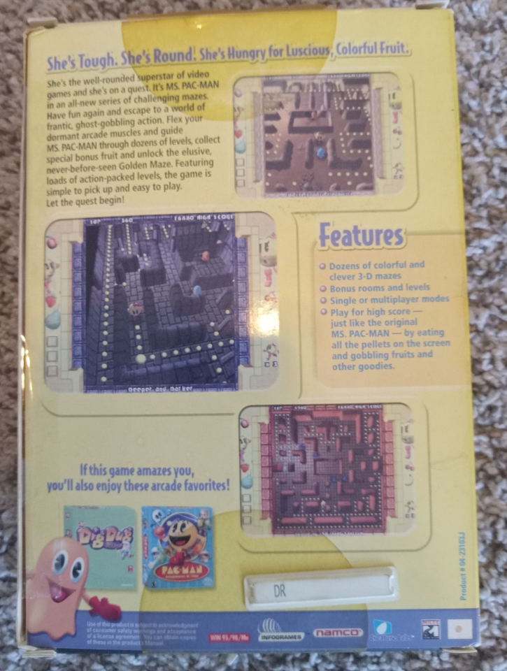 Ms Pac-Man Quest For The Golden Maze PC Game Windows 95/98/ME 2001 ...