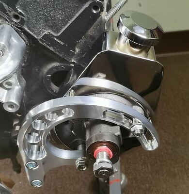 Small Block Chevy Billet Aluminum Power Steering Bracket LONG Water ...