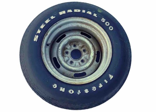 GM 15x8 Rally Wheel Firestone GR70-15 Steel Radial 500 Tire OEM 1970's ...