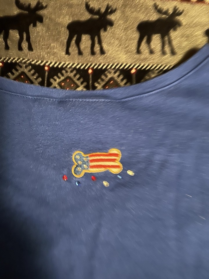 Quaker Factory Top, Small, Patriotic Dog Embroidery. Excellent ...