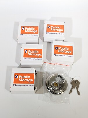 5PCS Disc Padlock Stainless Steel 2-3/4in 70mm Shackle Self Storage ...