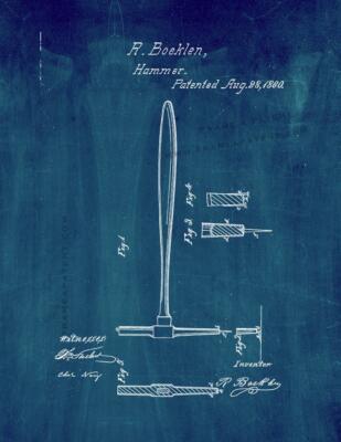 Hammer Patent Print Midnight | eBay