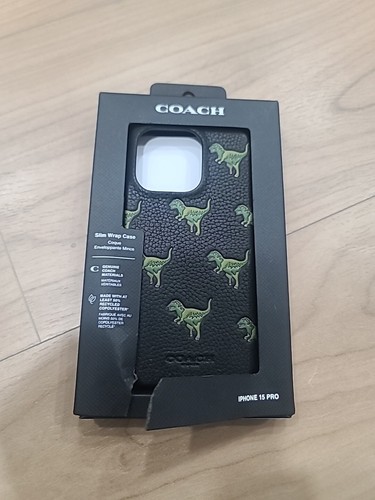 Coach Leather Slim Wrap Case T-Rex Dinosaur Print for Apple iPhone 15 ...