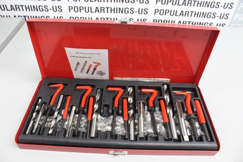 ABN Professional Thread Repair Kit - 131pc SAE Drill Thread Restorer ...
